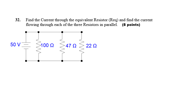 Solved 32. Find the Current through the equivalent Resistor | Chegg.com