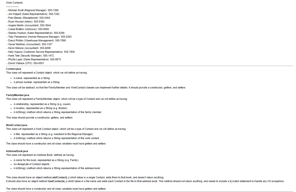 Solved Objectives: - Javadoc - ArrayList - File l/O - UML | Chegg.com