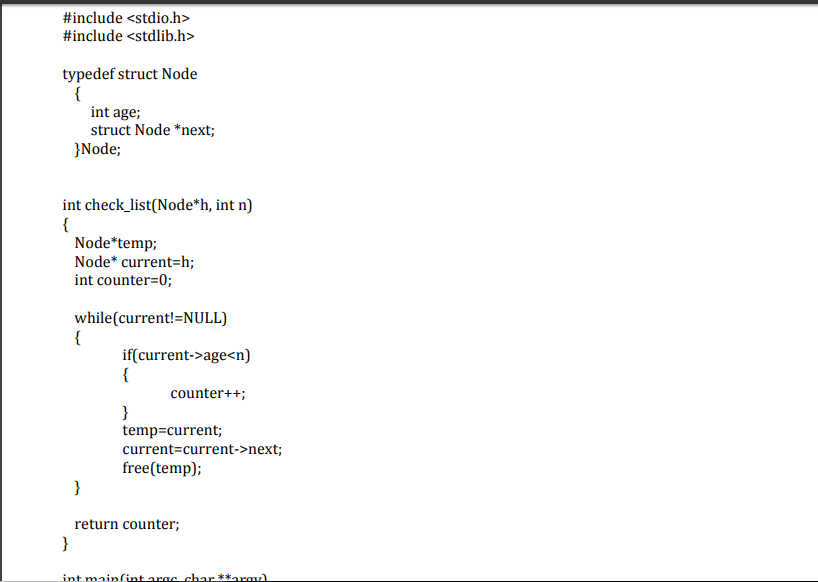 Solved #include #include typedef struct Node int age; | Chegg.com