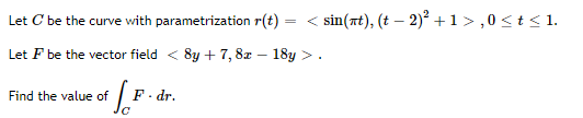 Solved Let C be the curve with parametrization r(t)
