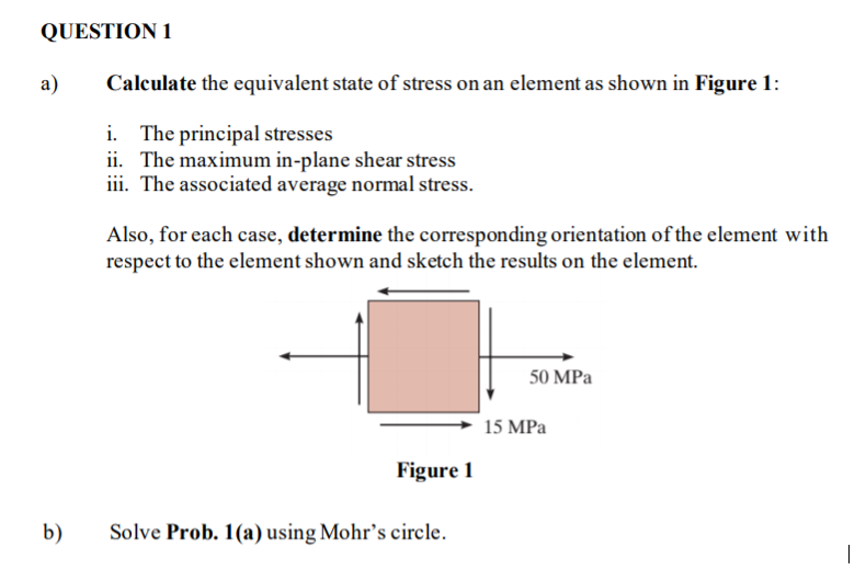 Solved QUESTION 1 a) Calculate the equivalent state of | Chegg.com