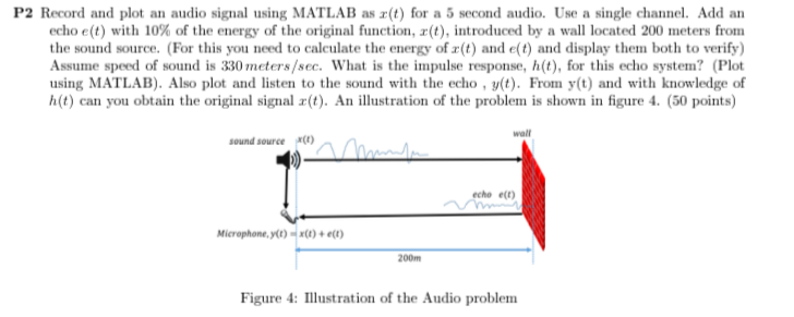 Solved P2 Record and plot an audio signal using MATLAB as | Chegg.com