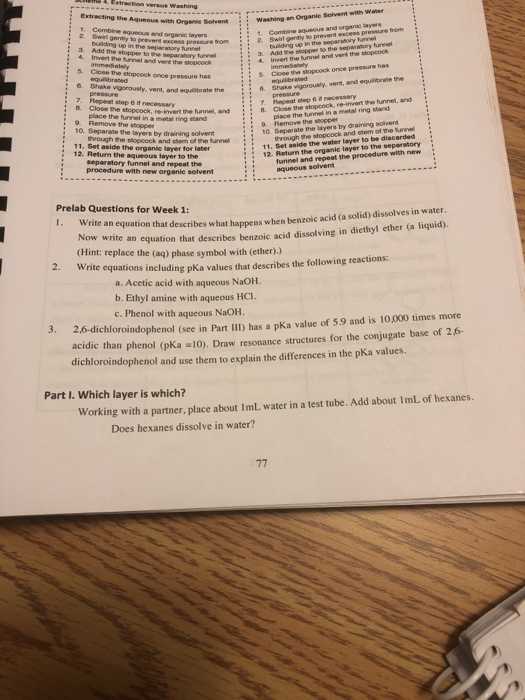 Solved with Orgene Solvent Washing an Organie Solvent with | Chegg.com