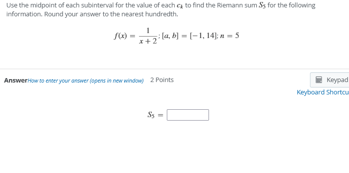 Solved Use the midpoint of each subinterval for the value of | Chegg.com