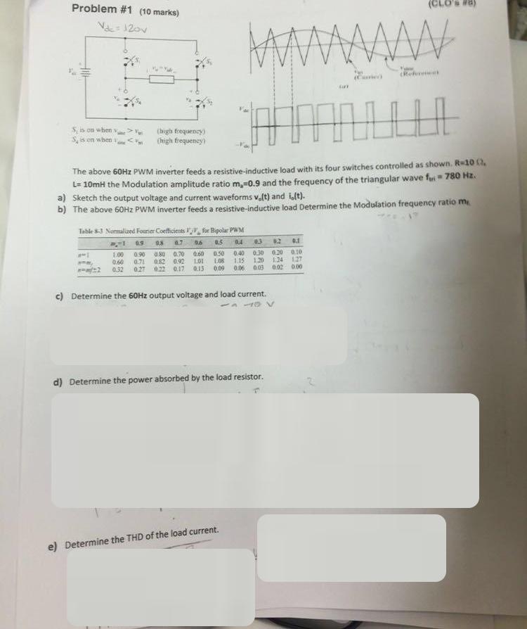 Problem #1 (10 marks) V2 = 120v WWMMM HE CR Sibon | Chegg.com