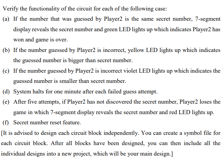 An electronic guess the number game consists of a | Chegg.com