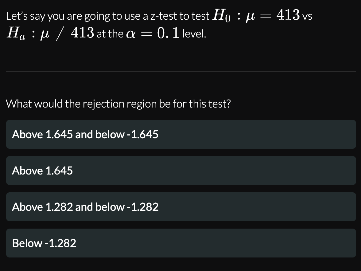 Solved = 413 vs Let's say you are going to use a z-test to | Chegg.com