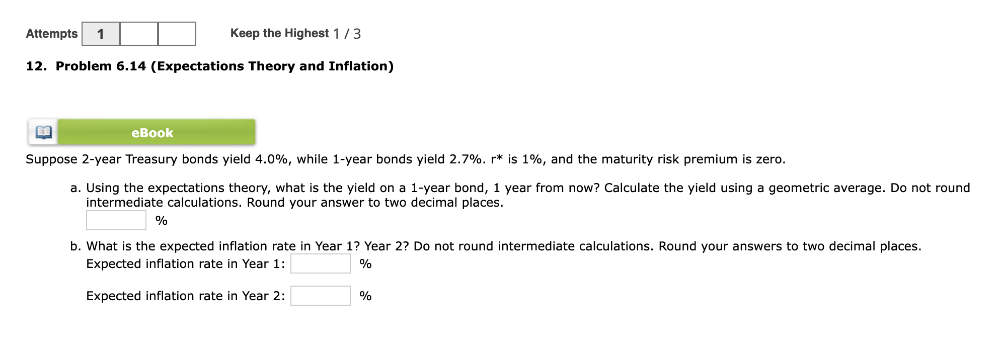 Solved 12. Problem 6.14 (Expectations Theory and Inflation) | Chegg.com