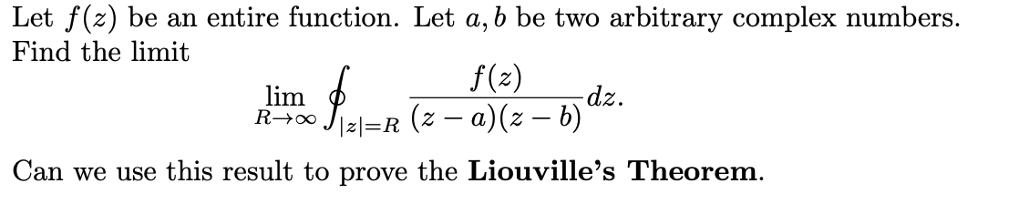 Solved Let F Z Be An Entire Function Let A B Be Two