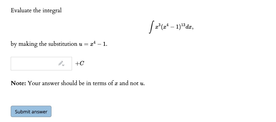 Solved Solve the integral below with u-substitution. Hints | Chegg.com