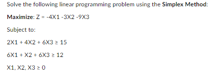 Solved Solve the following linear programming problem using | Chegg.com