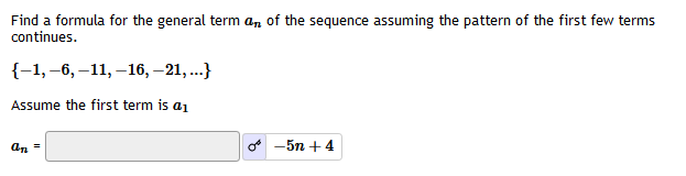 Solved Find a formula for the general term an of the | Chegg.com