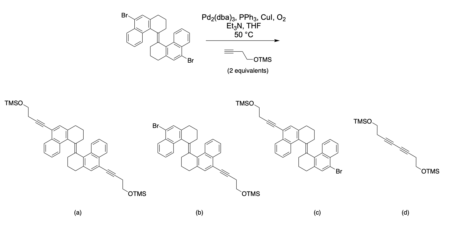 Solved Br Pd2(dba)3, PPh3, Cul, O2 Et3N, THE 50 °C Br OTMS | Chegg.com