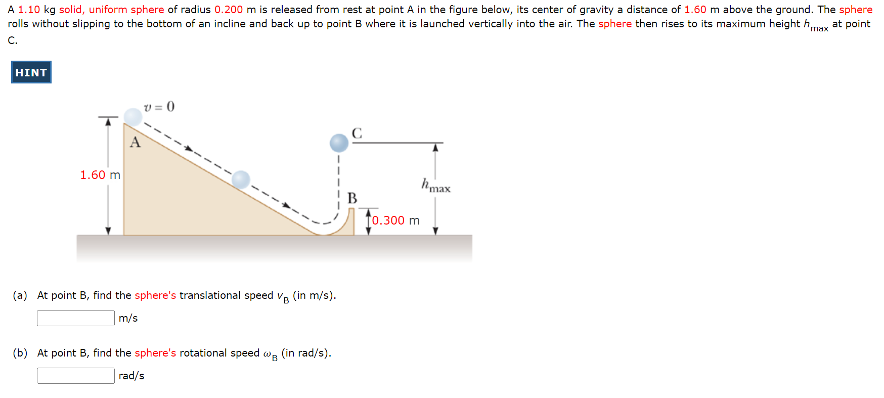 Solved A \\( 1.10 \\mathrm{~kg} \\) solid, uniform sphere of | Chegg.com
