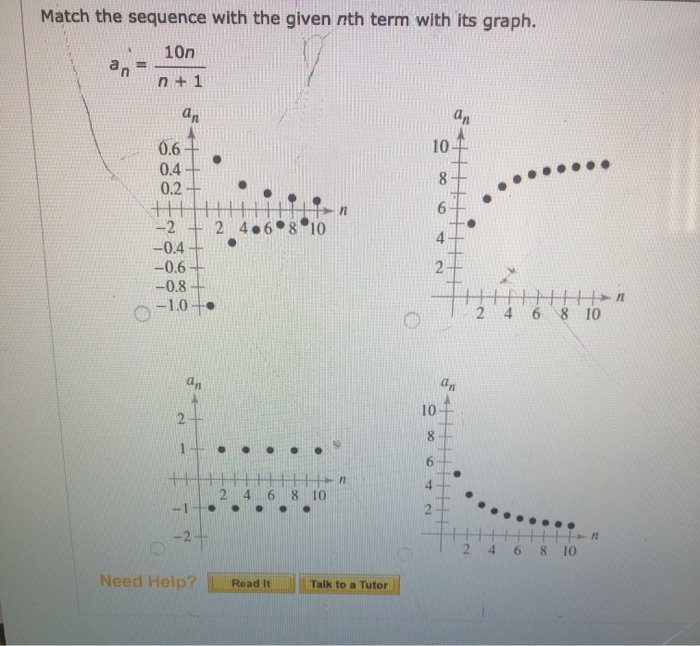 Solved Match the sequence with the given nth term with its | Chegg.com