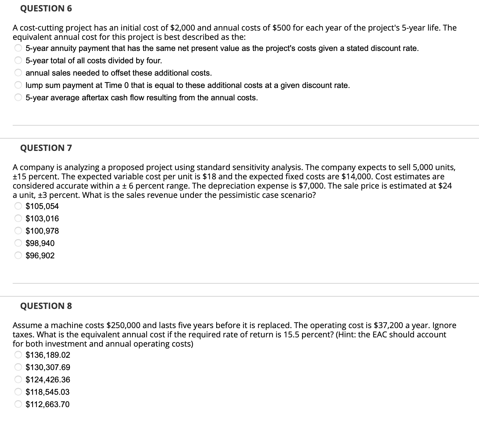 Solved A cost-cutting project has an initial cost of $2,000 | Chegg.com