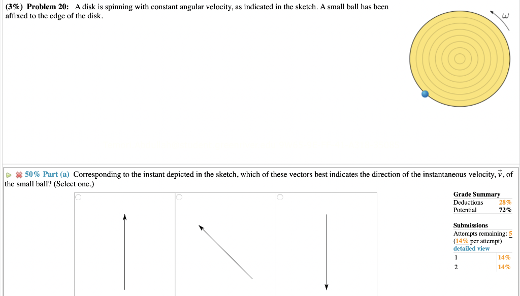 Solved (3\%) Problem 20: A disk is spinning with constant | Chegg.com