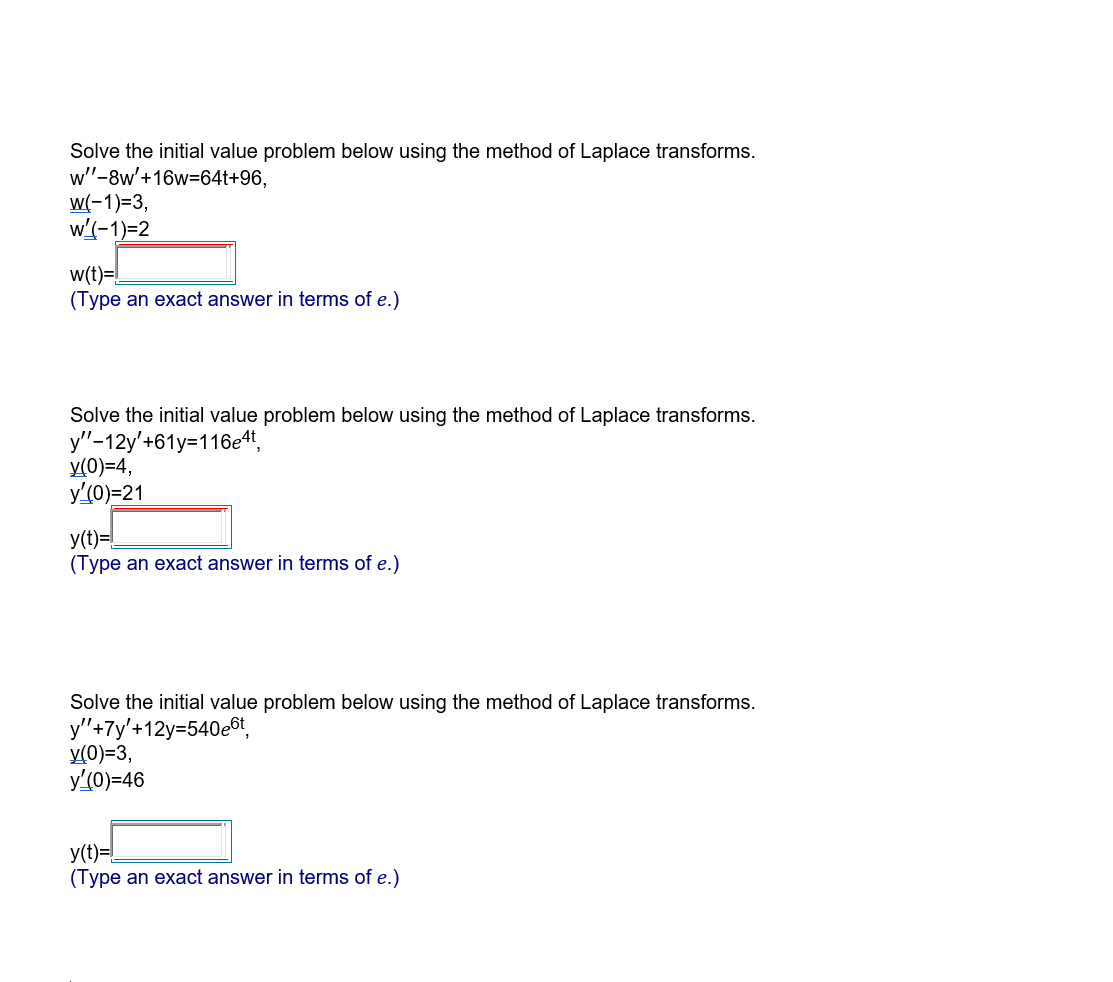 Solved Solve the initial value problem below using the | Chegg.com