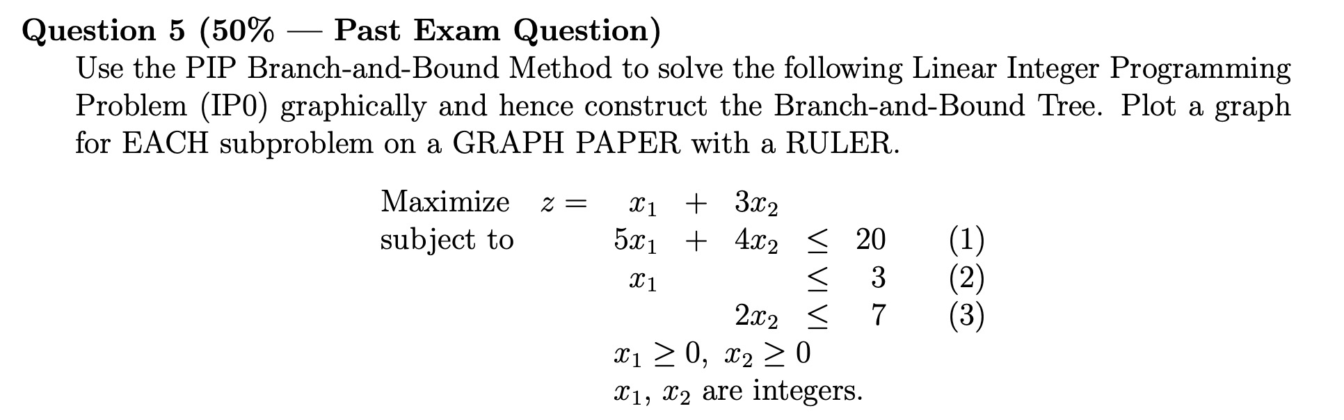 Solved Question 5 (50\% - Past Exam Question) Use the PIP | Chegg.com