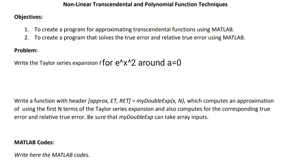 Solved Non-Linear Transcendental and Polynomial Function | Chegg.com
