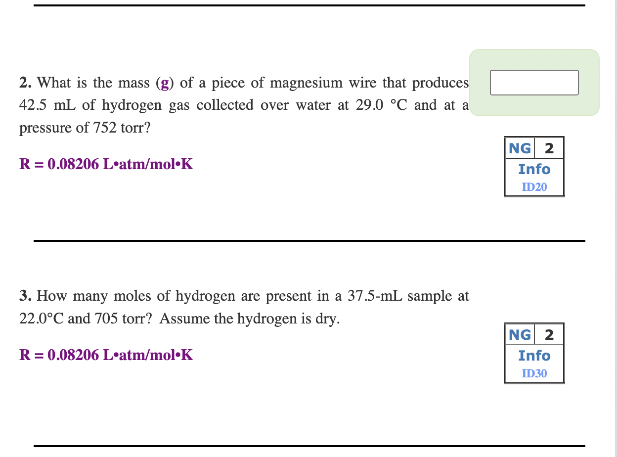 Solved 2. What is the mass (g) of a piece of magnesium wire | Chegg.com