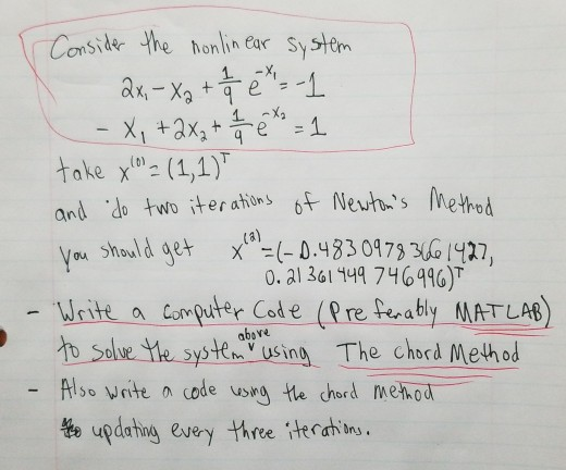 Write A Matlab Code Using The Chord Method That