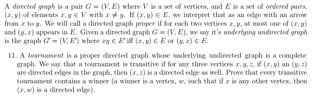 Solved A directed graph is a pair G=(V,E) where V is a set | Chegg.com