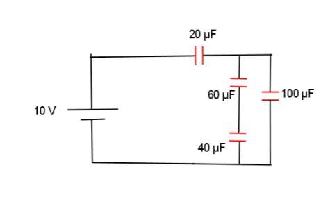 Solved 20 PF 60 PF 100 pF 10 V 40 PF | Chegg.com