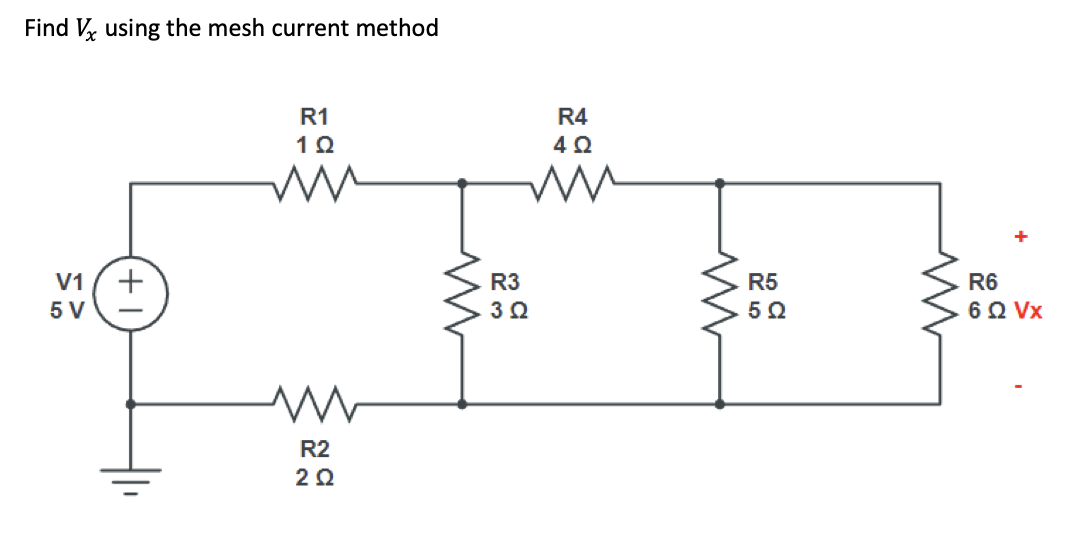 Solved Find Vx using the mesh current method | Chegg.com