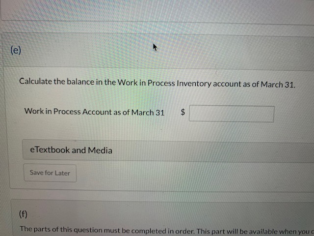 Solved Calculate the balance in the Work in Process | Chegg.com