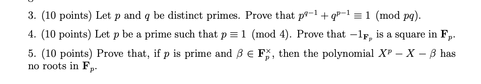 Solved . 3. (10 points) Let p and q be distinct primes. | Chegg.com