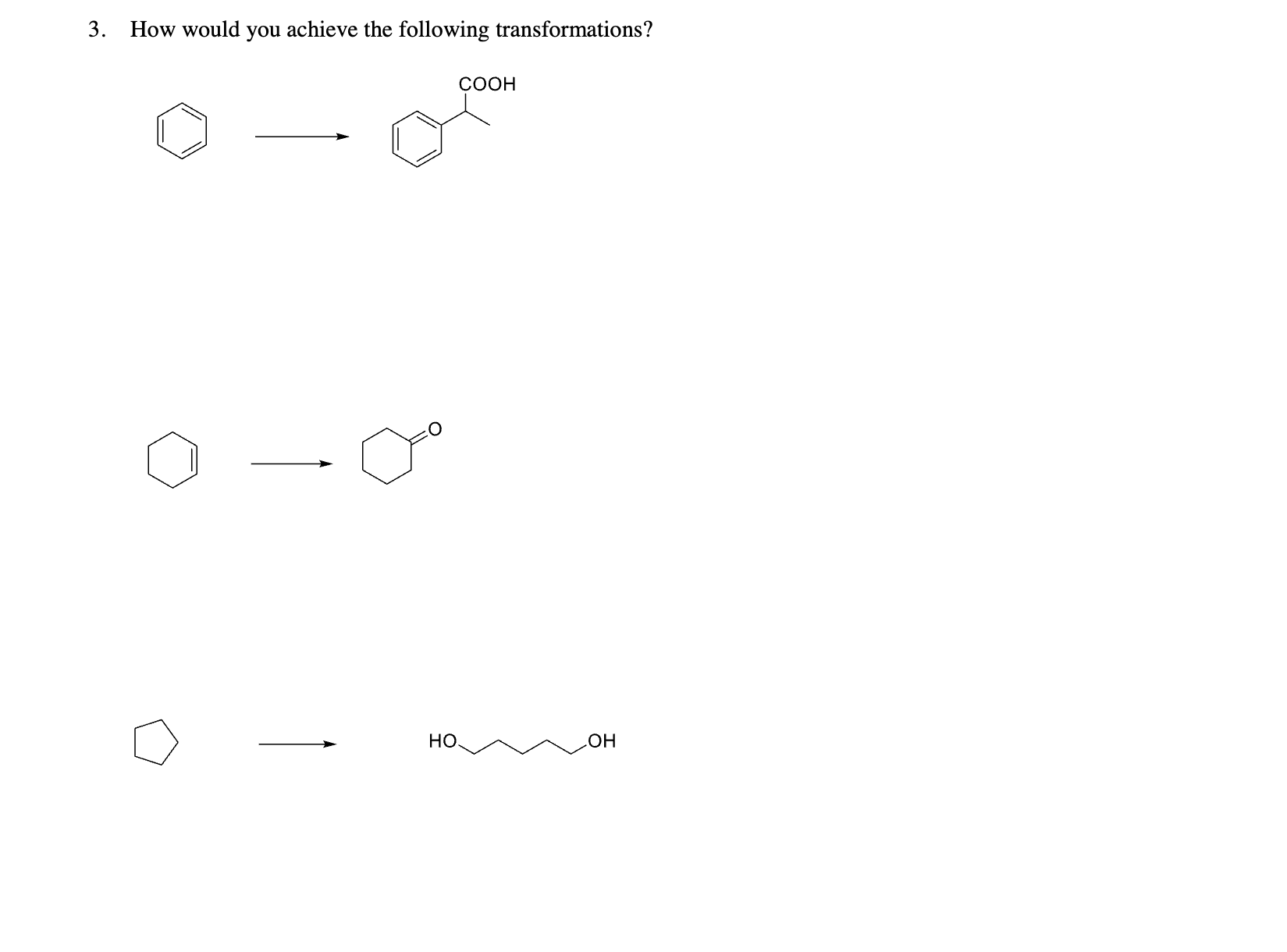 Solved How would you achieve the following transformations? | Chegg.com