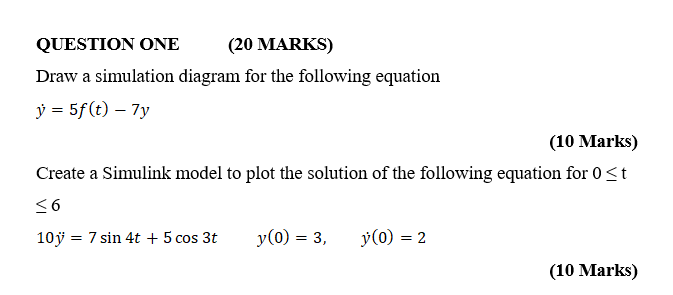 Solved Draw a simulation diagram for the following equation | Chegg.com