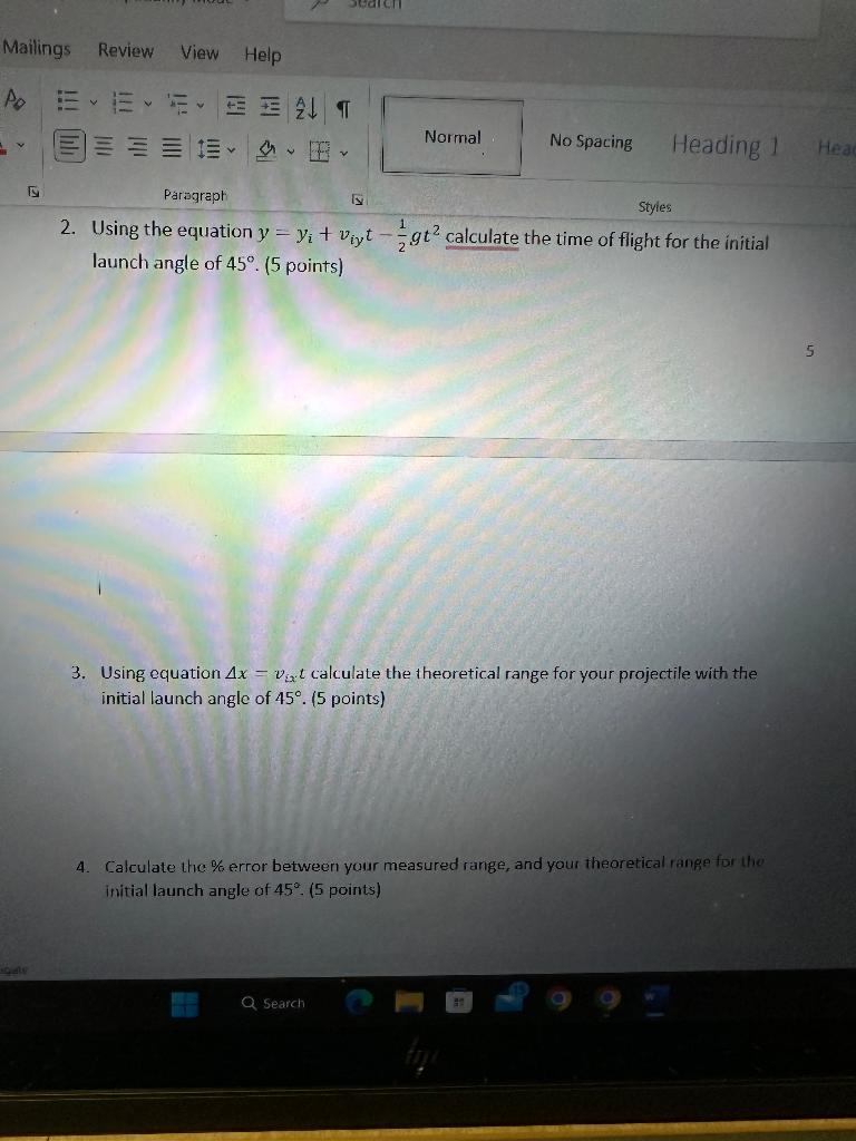 Solved Table 1: Even Plane Height (y=0) ( 20 points) Time of | Chegg.com