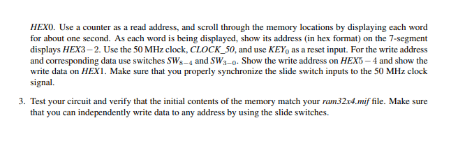 Laboratory Exercise 8 Memory Blocks In computer | Chegg.com