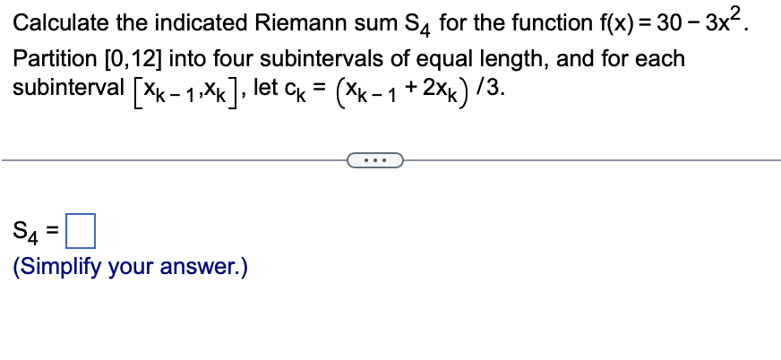Solved Calculate the indicated Riemann sum S4 for the | Chegg.com