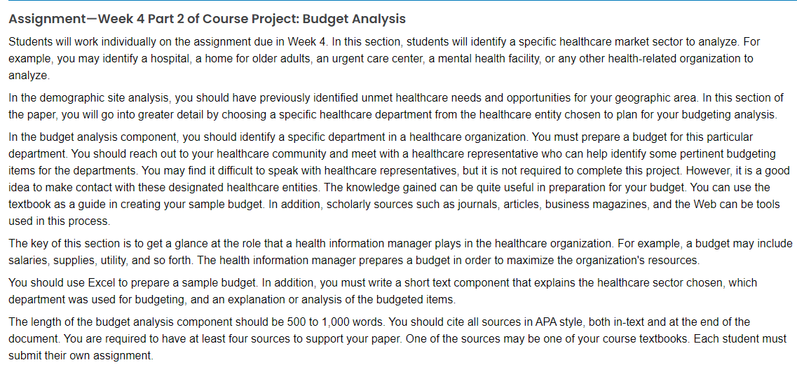 Solved Assignment-Week 4 Part 2 of Course Project: Budget | Chegg.com