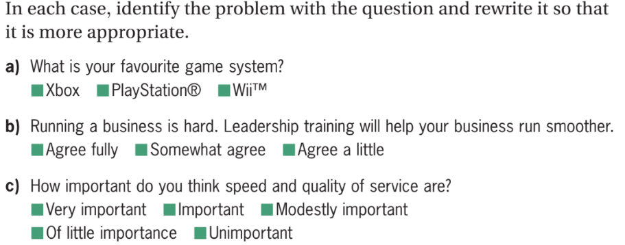 Solved In each case, identify the problem with the question | Chegg.com