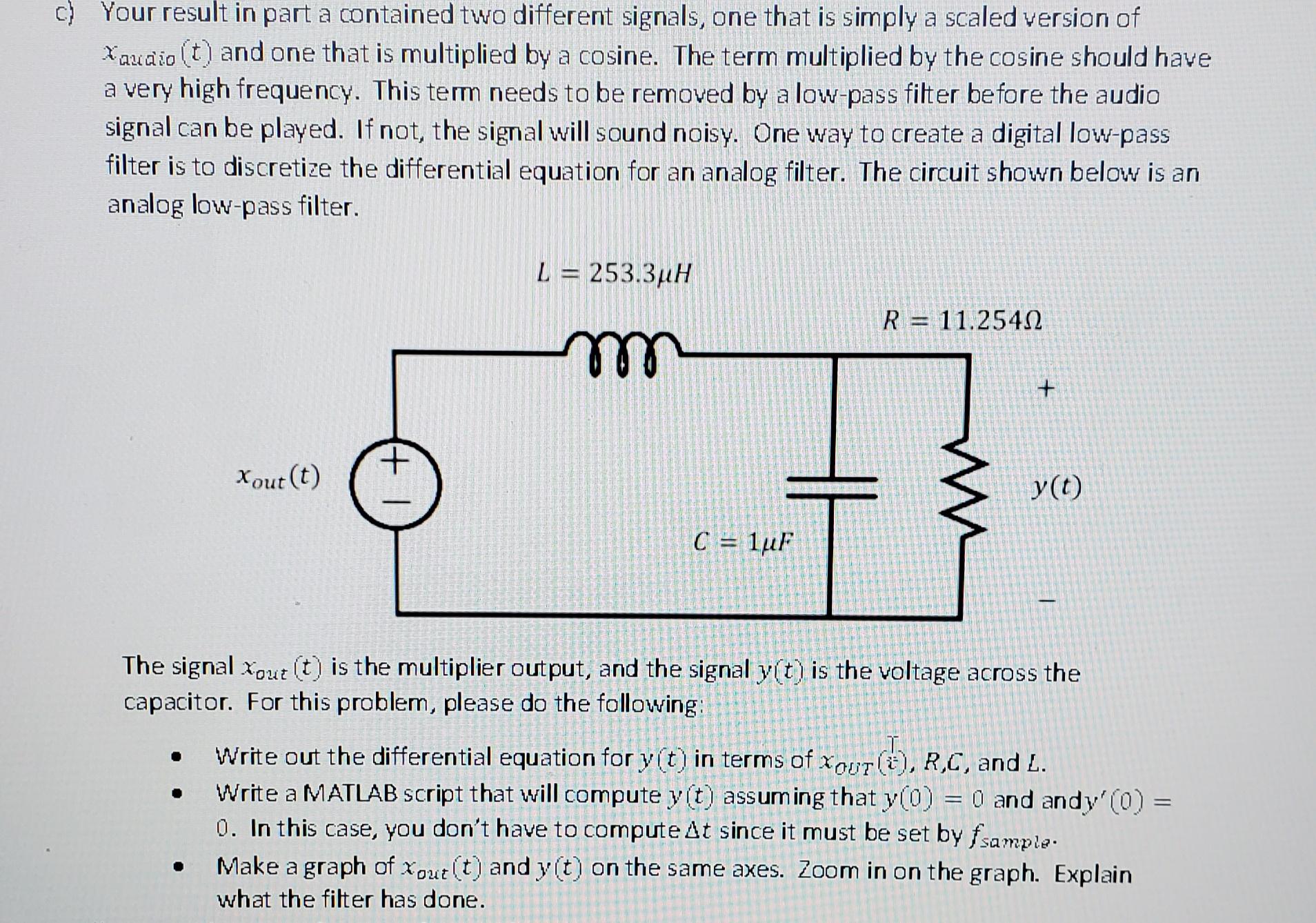 Solved c) Your result in part a contained two different | Chegg.com