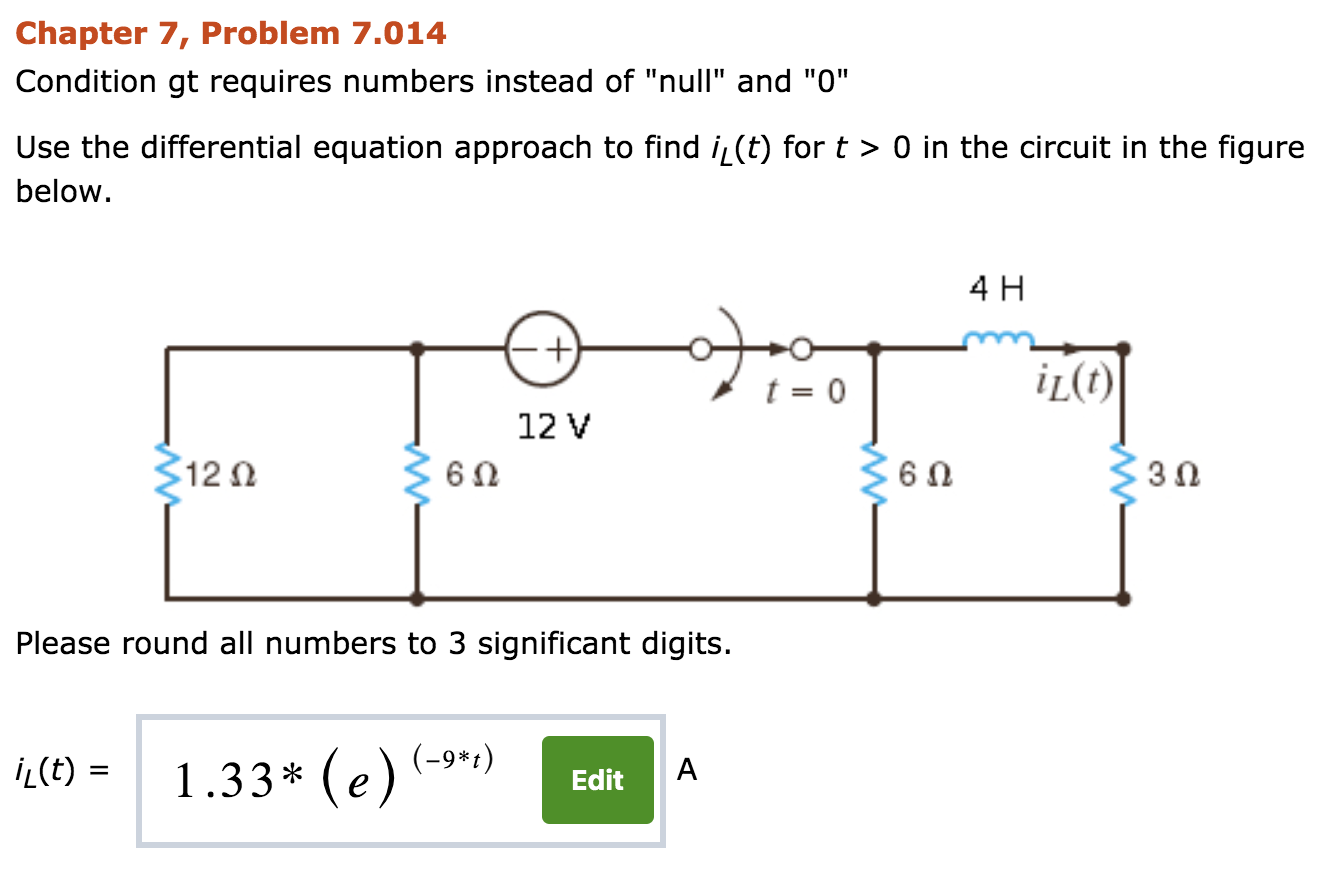 Solved Chapter 7, Problem 7.014 Condition gt requires | Chegg.com