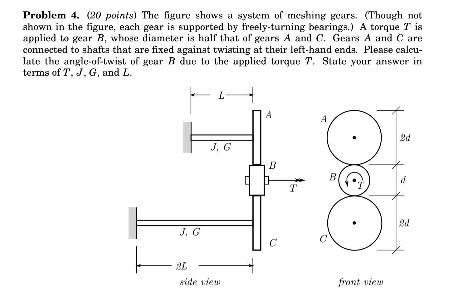 Solved Problem 4. (20 points) The figure shows a system of | Chegg.com