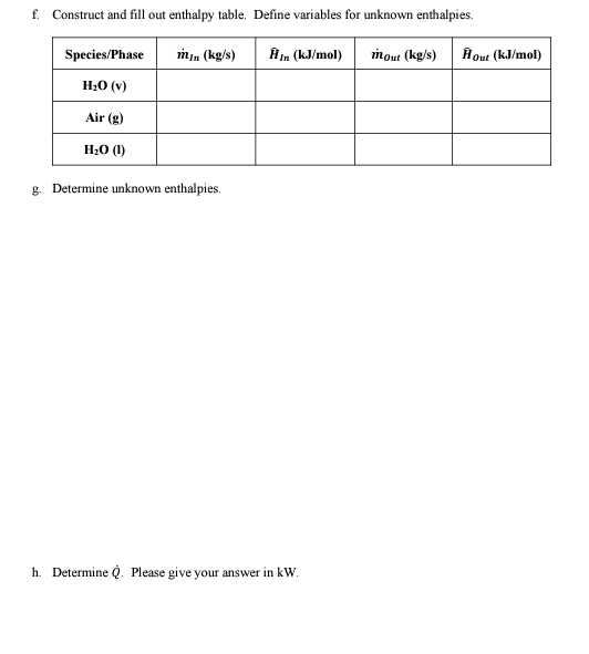 Follow the standard energy balance steps to determine | Chegg.com