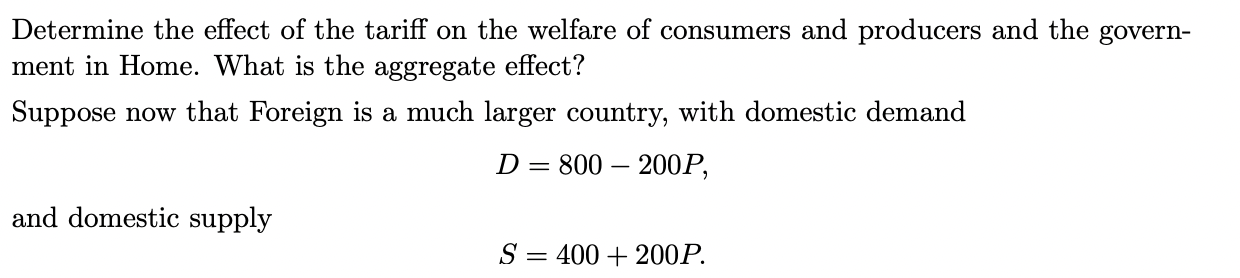 Solved Suppose Home's demand for wheat is given by | Chegg.com