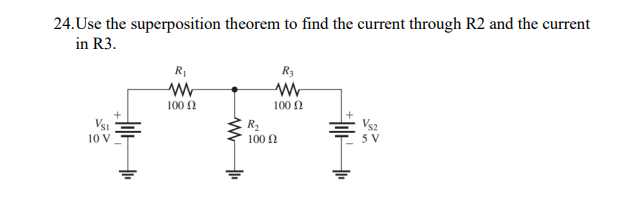 Solved 24.Use the superposition theorem to find the current | Chegg.com