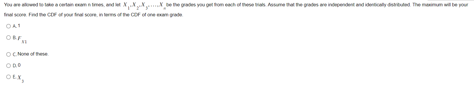 Solved final score. Find the CDF of your final score, in | Chegg.com