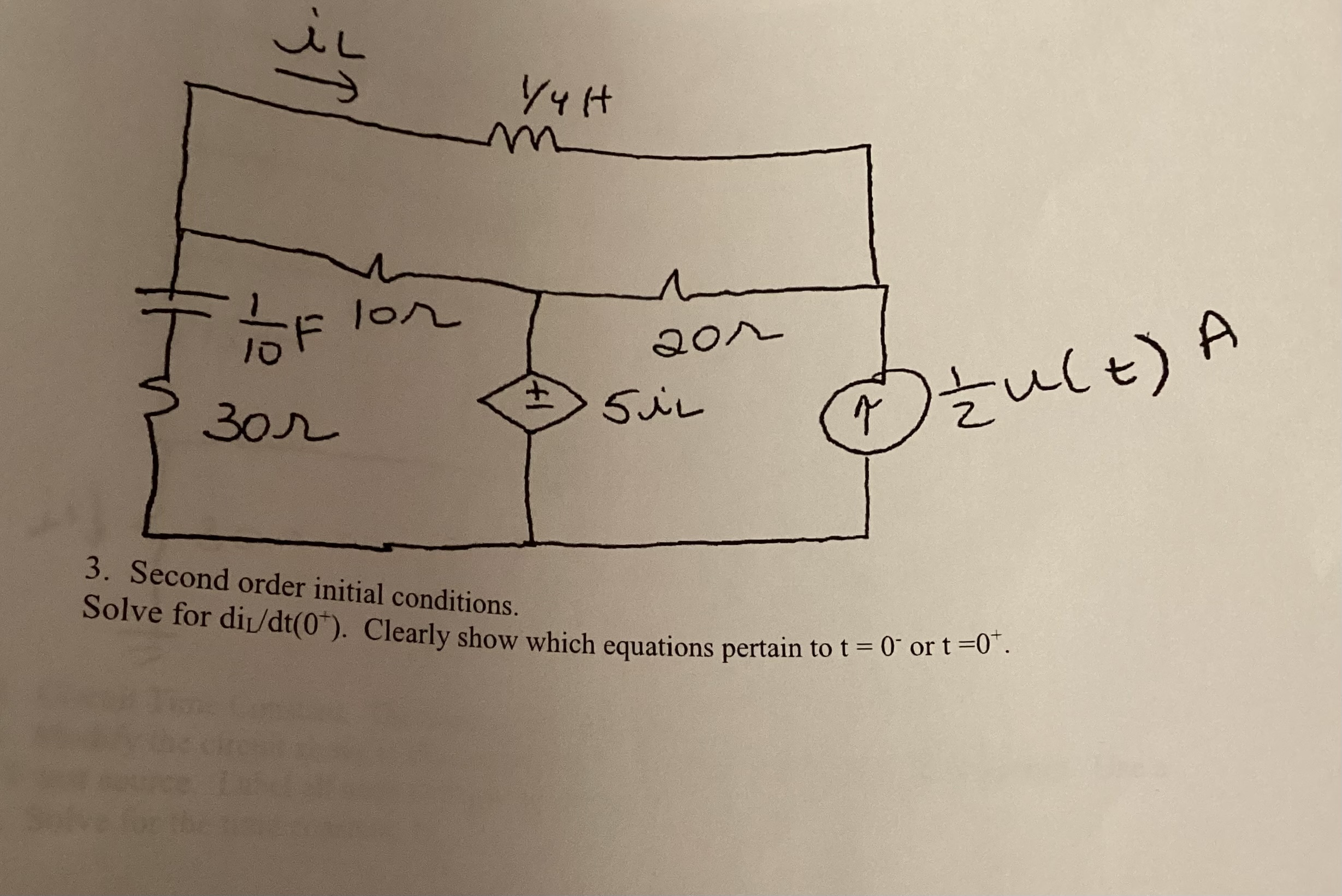 Solved J. second order initial conditions. Solve for | Chegg.com