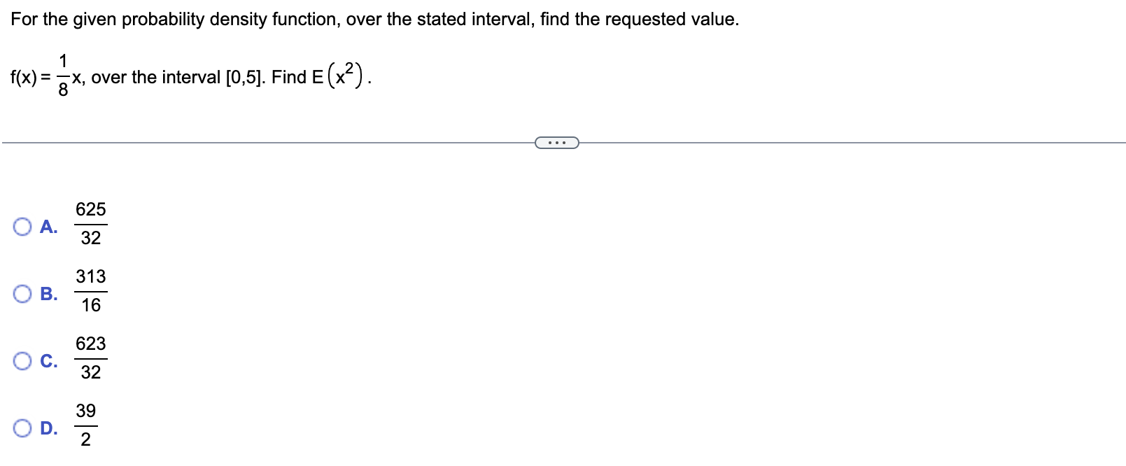 Solved For the given probability density function, over the | Chegg.com