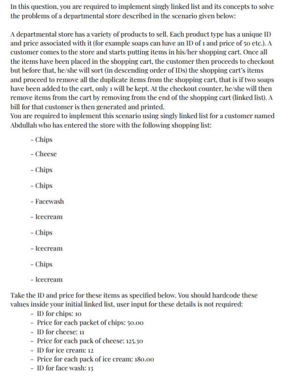 Solved In this question, you are required to implement | Chegg.com