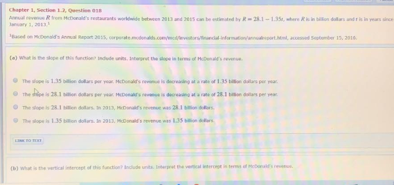 Solved Chapter 1, Section 1.2, Question 017 (a) For the | Chegg.com
