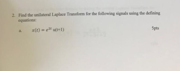 Solved Find the unilateral Laplace Transform for the | Chegg.com